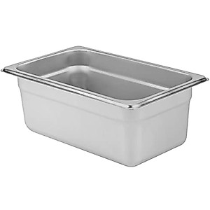 Soro Essentials – 1/4 Size 4” Deep Steam Table Pan 24 Gauge Stainless Steel Quarter Size Hotel Pan Anti Jam Steam Table Pan for Home Sandwich Shop Restaurant or Buffet