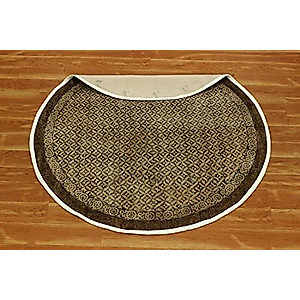 Casavani Indian Handmade Area Rug Geometric Brown & Beige Round Area Dhurrie Best Uses For Garden Yoga Mat Rugs For Kids Room,Bedroom,Dining Room,Balcony,Kitchen For 3x3 4x4 5x5 Feet 8x8 Feet Round