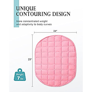 Cottonblue Weighted Blanket 7lbs for Adults, Luxury Crystal Velvet Weighted Lap Blanket for Relaxation, Lounging, Sleeping & Travel -Household Machine Washable, Pink, 29" x 24"