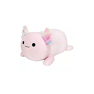 Squishmallows Official Kellytoy Laying Hug Mees Squishy Stuffed Toy Animal Many to Choose (16 Inch, Archie Axolotl)