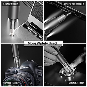 Mini Electric Screwdriver, Small Portable Cordless Power Screwdriver Set with 55 Precision Bits & LED Light & Magnetic Mat, Handy Repair Tool for Phone Watch Camera Laptop