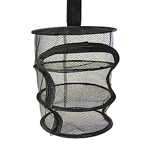 Natural Buy 9 Inch 3 Level MICRO Hanging Dry Net Indoor/Closet Drying Rack for Herbs, Organizer, Freshner - Black Mash Screen with Top-to-Bottom Zipper - Apartment Size with Zipped Storage Pouch