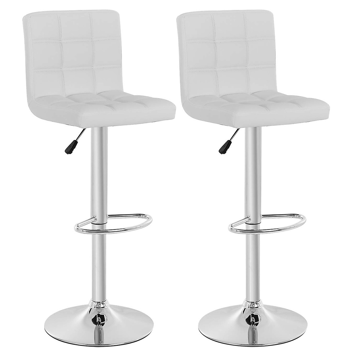 BestOffice Counter Height Bar Stool Set of 2 Barstools Modern Swivel Bar Stool Hydraulic Home Kitchen Stools Height Adjustable PU Leather Bar Chairs Dining Room Chairs