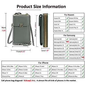 PORT&LOTUS Small Crossbody Bags for Women Cell Phone Purse Ladies Clutch Wallet Women's Crossbody Handbags PU Leather Mini Shoulder Bags Card Holder Green 3