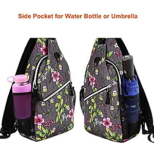 MOSISO Sling Backpack,Travel Hiking Daypack Periwinkle Crossbody Shoulder Bag, Gray