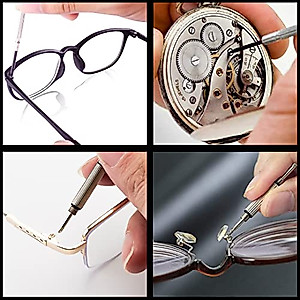 Eyeglass Repair Kit, PTSLKHN Sunglasses Repair Tool Kit with Eyeglass Screws, Precision Screwdriver Set, Tweezer and Nose Pads for Glasses and Watch Repair, Nose Pad Replacement