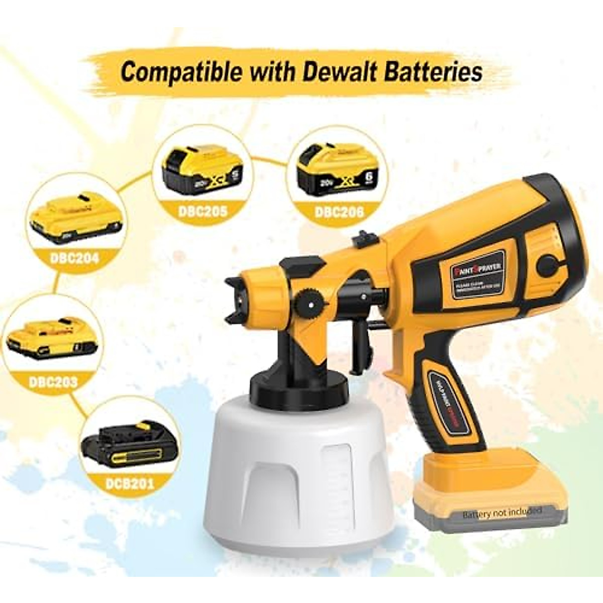 Cordless Paint Sprayer High Speed for 20V MAX Battery for House Painting(Tool Only)