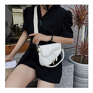 JBB Women Saddle Shoulder Bag Knit Underarm Crossbody Bag Vintage Satchel Handbag small Purse