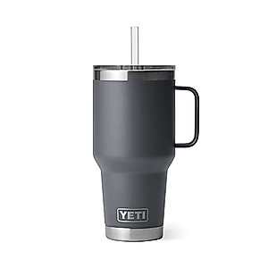 YETI Rambler 35 oz Straw Mug, Vacuum Insulated, Stainless Steel, Charcoal