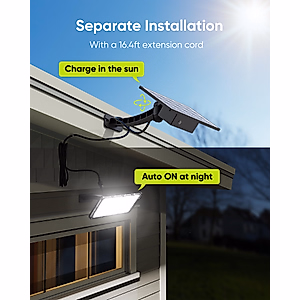 JACKYLED Solar Lights Outdoor 299 LED 1000 Lumens Bright Solar Wall Spotlight with 4000mAh Battery IP65 Waterproof Dusk to Dawn Auto Lighting for Front Door Balcony Shop Barn Garage (Black, 2-Pack)