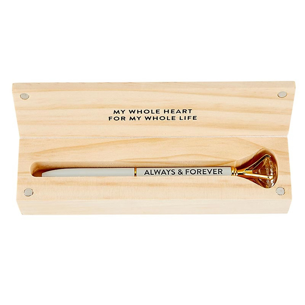Santa Barbara Design Studio Wedding Gifts Gem Refillable Pen Wood Boxed Gift Set, 1-Piece, Always & Forever