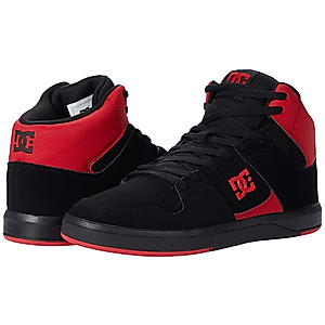DC Mens Cure Casual High-Top Skate Shoes Sneakers Black/Black/Red 10.5 D - Medium