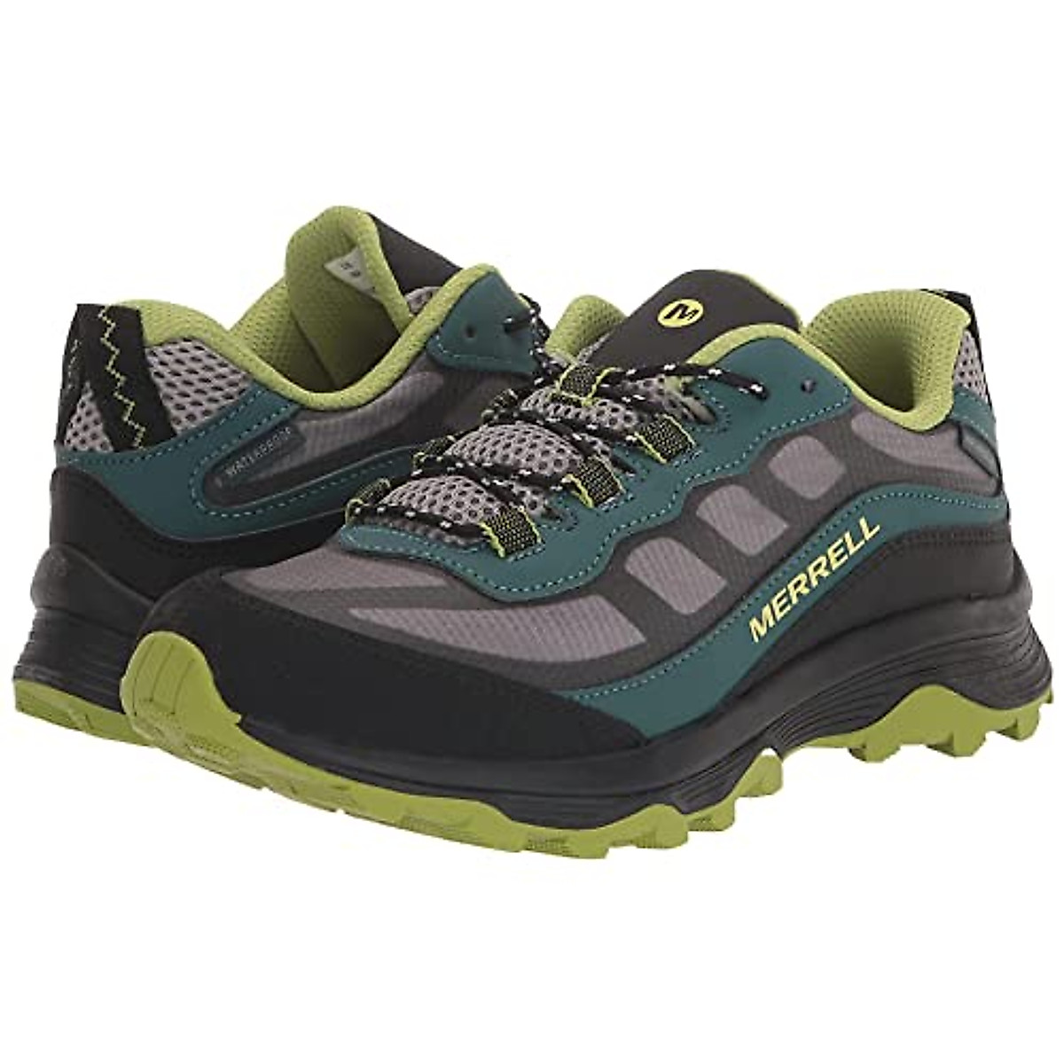 Merrell Moab Speed Low WTRPF Sneaker, Deep Green/Black, 3 US Unisex Big Kid