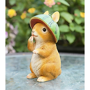 Yuemengxuan Fairy Garden Bunny Decorations Easter Rabbit Statue Resin Ornaments Easter Bunny Décor Figurines Tabletop Ornament for Lawn Potted Plants (6.7 * 4 inch, Style-B)