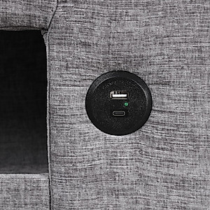 LUMISOL Sectional Sofa with Storage Space, 6 Seat Modular Couch with Cup Holders on The Armrests and USB Ports, L-Shaped Indoor Funiture with Ottoman and Pull-Out Structure for Living Room, Gray