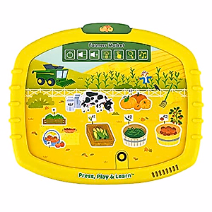 John Deere Kids Early Learning Activity Tablet - Read, Play, Press & Learn Electronic Activity Pad Reader With Removable Cards for Toddlers, ... & Answer Activity Desk (Press, Play & Learn)