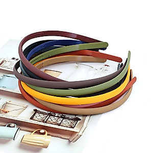 Dizila 10 Pieces Wide 0.8cm/0.3" Solid Plain Blank Thin Matte Plastic Headbands with Teeth DIY Craft Sports Hair Bands Accessories for Women Men Girls Teens Kids