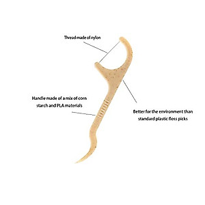 Natural Dental Floss Picks - 200 Count - BPA Free, Vegan, Sustainable, Eco Friendly, Natural Dental Flossers by Isshah (Mint)