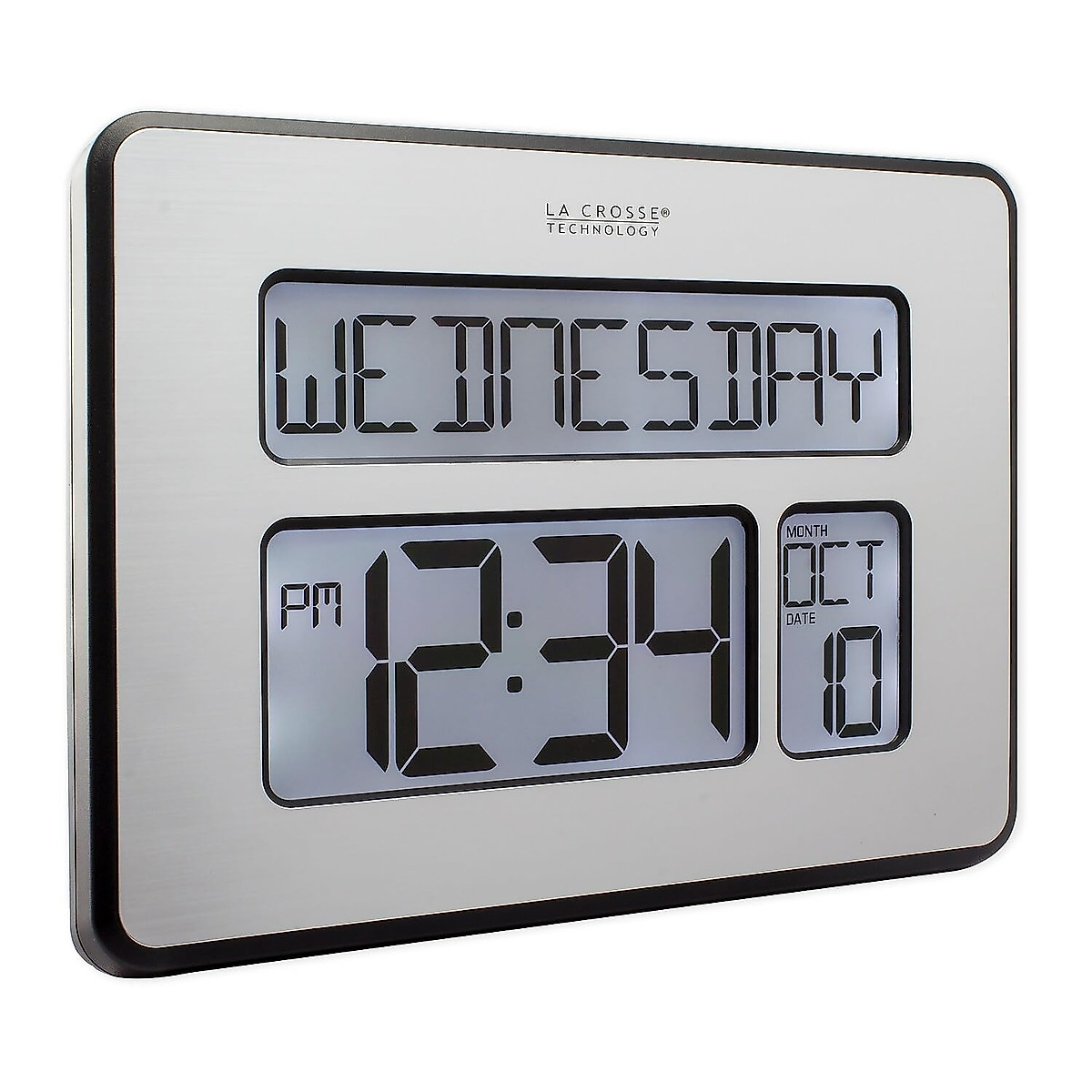 La Crosse Technology Atomic Wall/Table Clock, Metal, 7.5-inch H x 9.75-inch W x 1-inch D (C86279)