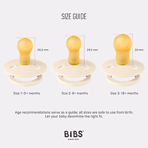 BIBS Pacifiers Colour Collection | Natural Rubber Baby Pacifier | Set of 2 BPA-Free Soothers | Made in Denmark | 6+ Months (Pack of 2) | Sage/Ivory