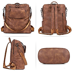 CLUCI Leather Backpack for Women Large Backpack Purse Convertible Travel Fashion Designer Ladies Shoulder Bags