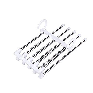 Pants Hanger, Hangers for Clothes & Closet Organizer Space Saving, Jean Hangers Scarf Hanger Pants Organizer Clothes Hangers Organizer Stainless Steel Multi Pants Space Saver