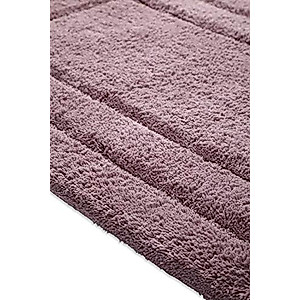 The Luxury Towel Company Cotton Bathroom Rugs Set, 2 pc (20"x30" and 17"x24") - Soft Plush 2800 GSM, Super Thick and Absorbent - Matches Our 804 GSM and 703 GSM Bathroom Towels Set (Mauve)