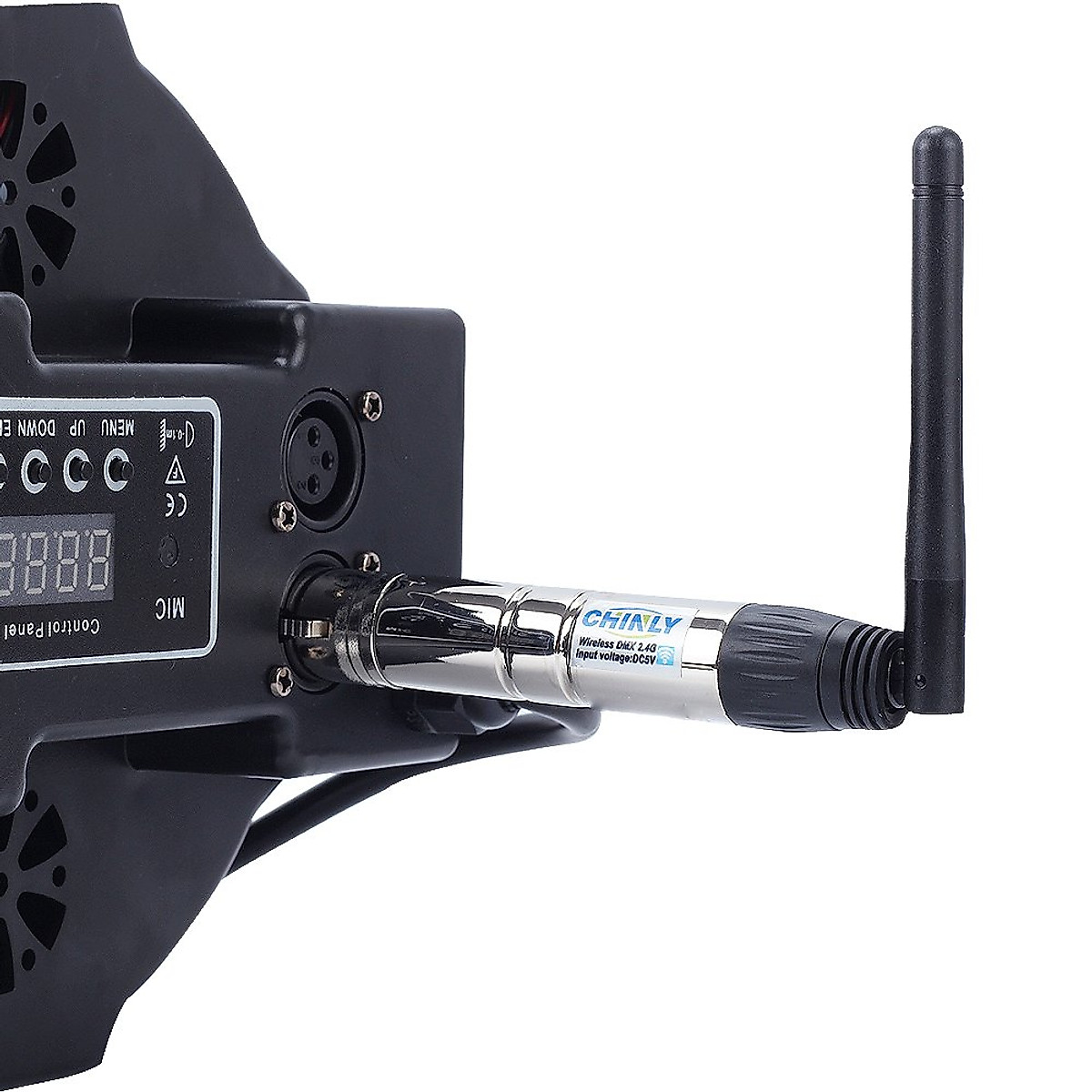 CHINLY 8pcs 2.4G DMX512 Wireless 1 Male Transmitter & 7 Female Receivers Control for Stage PAR Party Light