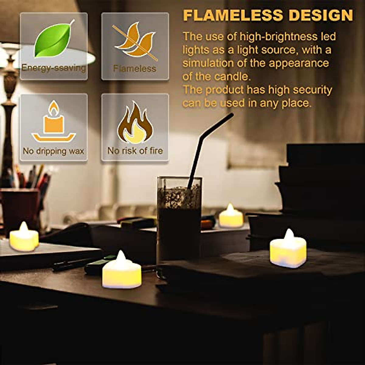 2400 Pieces Artificial Rose Petal 24 PCS Romantic Heart Candle Flameless Romantic Love Tealight Candle for Romantic Night Valentine's Day Anniversary Wedding Hotel Room Decor