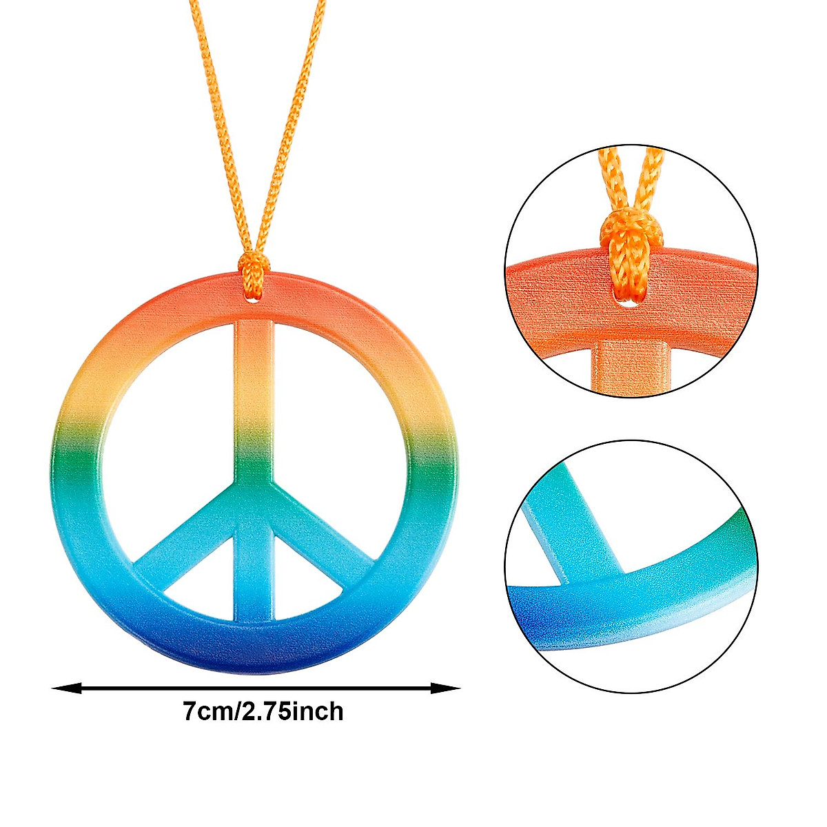 Frienda 24 Pieces Hippie Costume Accessories 60s 70s Party Decorations Hippie Set Includes Peace Sign Necklaces Daisy Sunflower Headbands Retro Sunglasses for Birthday Halloween Party Supplies