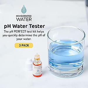 Invigorated Water pH Tester - Measures pH Levels of Water and Saliva - More Accurate Than pH Test Strips - pH Water Tester - pH Level Tester for Water - pH Tester Water Drops - pH Test Kit (3-Pack)