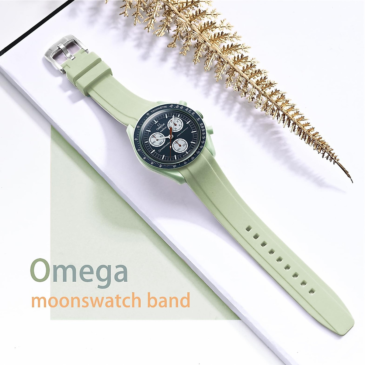 Tovimall Bands for Moonswatch Watch,Curved No Gap Silicone Strap,Compatible with Omega X Swatch Moonswatch Speedmaster 20mm Watch