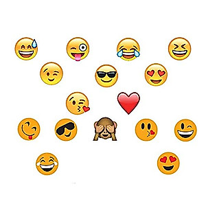 Temporary Emoticon Smiley Face Tattoos - 16 Assorted Emoticon Styles - Fun Gift, Party Favors, Party Toys, Goody Bag Stuffers, Easter Egg Stuffers 2" 144 Pack