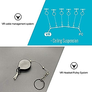 Hemobllo 40pcs VR Cable Management Professional Virtual Reality Ceiling Wire Management Retractable Pulley System for VR Cable Accessories