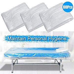 100 Pcs Disposable Bedspread Cover SPA Massage Treatment Table Sheets Transparent Beauty Bed Waterproof Film Couch