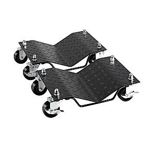 PULLAFUN Wheel Dolly,6000 LBS Car Dolly,Heavy-Duty Car Tire Dolly Cart Moving Cars,Moving Dolly Car Tire Stake Set of 4 PCS for Cars, Trucks, Trailers, Motorcycles, and Boats (Black)