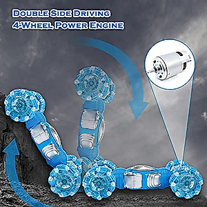 BEMITON Remote Control RC Cars for Boys,Gesture Sensing RC Stunt Car 6 7 8-12 9 10 11 Year Old Kids Gifts,4WD Off Road Double Sided Drift Truck,Transformer Remote Controlled Offroad Vehicle