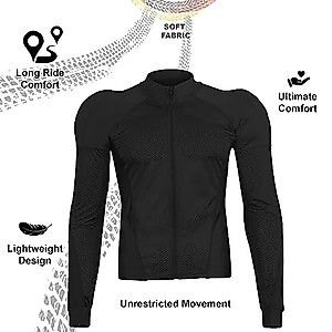 ALPHA CYCLE GEAR Motorcycle Shirt Armor Mesh Moto Riding Armour Jacket for Men and Women (as1, alpha, l, regular, regular, Black)