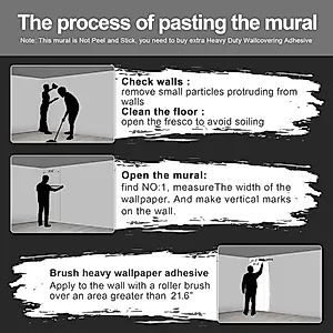 Fightal - Grey New York Mural Wallpaper Brooklyn Bridge Wall Paper Wall Mural City Scape Large Wallpaper for Living Room Bedroom 151"x105"（It's It's not Peel and Stick.）