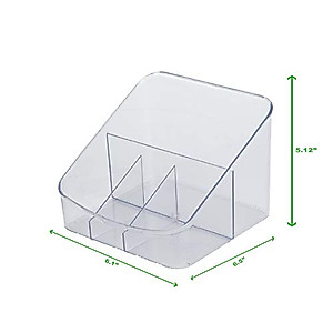 Mind Reader CADMINI-CLR Multi-Purpose Mini Acrylic Coffee & Tea Condiment Storage Organizer, for Vanity, Bathroom, Office and Much More, Clear