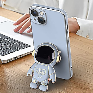 Astronaut Phone Ring Holder Finger Kickstand, ABS Electroplate Phone Back Grip Astronaut Phone Hidden Stand Compatible with iPhone 13 Pro Max/13 Pro/12 Pro Max/11 Most Smartphones (Blue+Green 2)