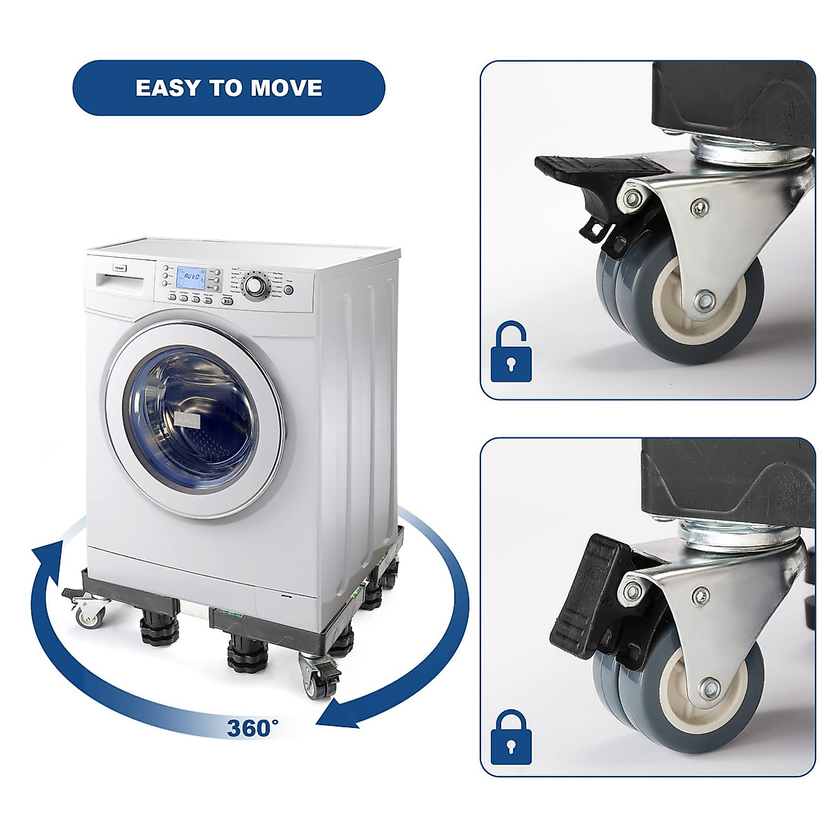 Furniture Dolly with 8 Feet 4 Dual Wheels and Mini Fridge Stand with 4 Feet Bundle