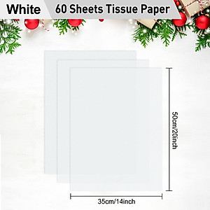 NEBURORA 60 Sheets White Tissue Paper Bundles 120 Sheets Brown Tissue Paper for Gift Wrap Filler Flower Art Crafts DIY Birthday Christmas Wedding Decor