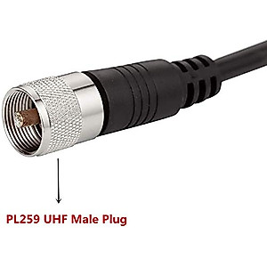 RFAdapter CB Coax Cable 25ft, RG8x Coaxial Cable 25ft, UHF PL259 Male to Male Low Loss CB Antenna Cables, 50 Ohm for HAM Radio, Antenna Analyzer, Dummy Load, SWR Meter