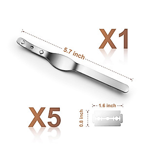 CICICO Sourdough Bread Lame Dough Scoring Tool, Solid Stainless Steel Sourdough Scoring Tool with 5 Razor Blades - Bread Scoring Tool & Lame Bread Tool, Bread Scoring Knife for Bread Baking.
