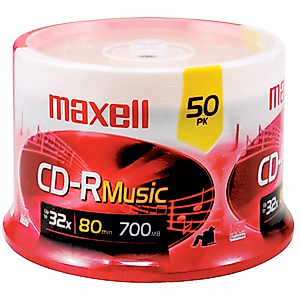 MAXELL 625156 - CDR80MU50PK 80-Minute Music CD-Rs (50-ct Spindle) electronic consumer
