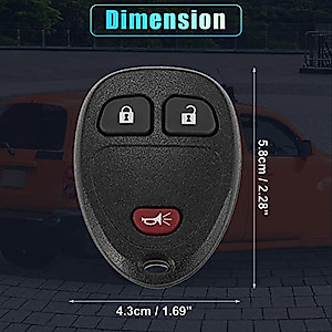 X AUTOHAUX 315MHz KOBGT04A Replacement Keyless Entry Remote Car Key Fob for Chevy HHR 06-11 Uplander 06-08 for Buick Terraza for Saturn Relay 05-07 for Pontiac Montana 15777636 3 Button