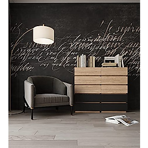 Stackable Storage Drawers, Dressers & Chests of Drawers, Dresser of Closet, Small Dressers for Bedroom, Nightstand, Bedside Tables (Nordic Walnut)