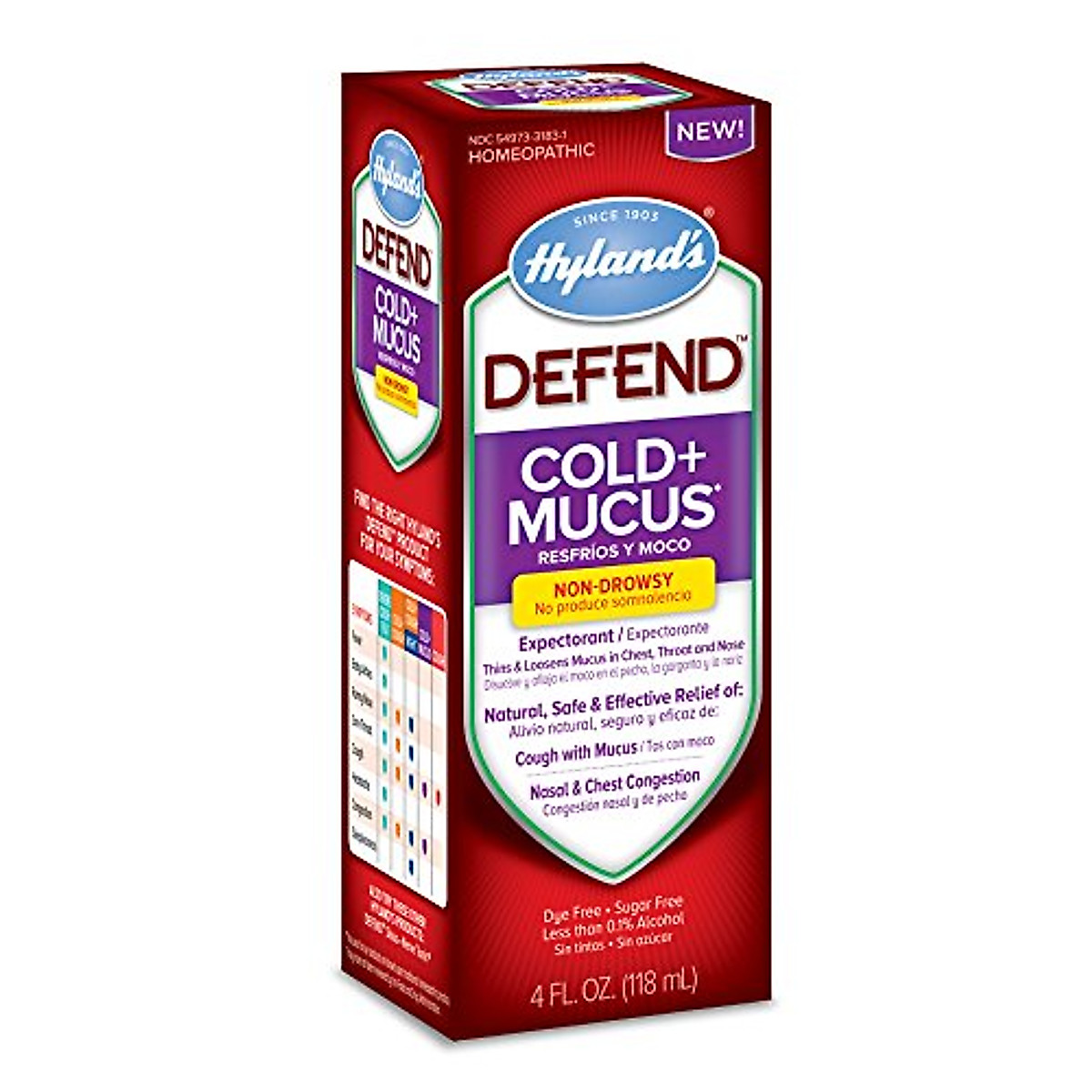 Hyland's Cold and Cough Mucus Relief Decongestant Defend by Homeopathic Cold Plus Mucus Fluid Ounce, Red, 4 Fl Oz