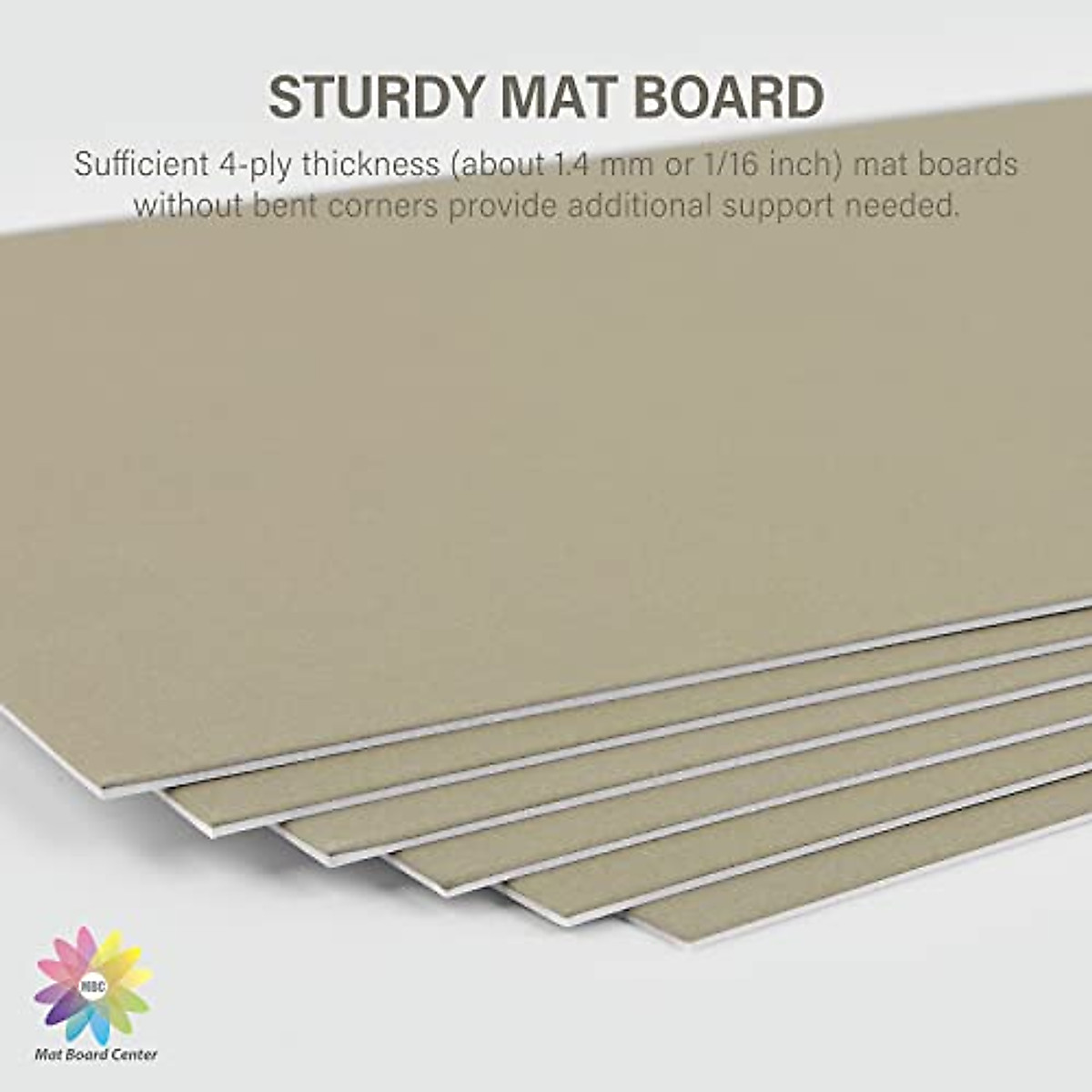 Mat Board Center, 10 Pack 8x10 Picture Backing Boards, Middle Grey Uncut Matt Boards, Ideal for Pictures/Prints/Frames/Arts